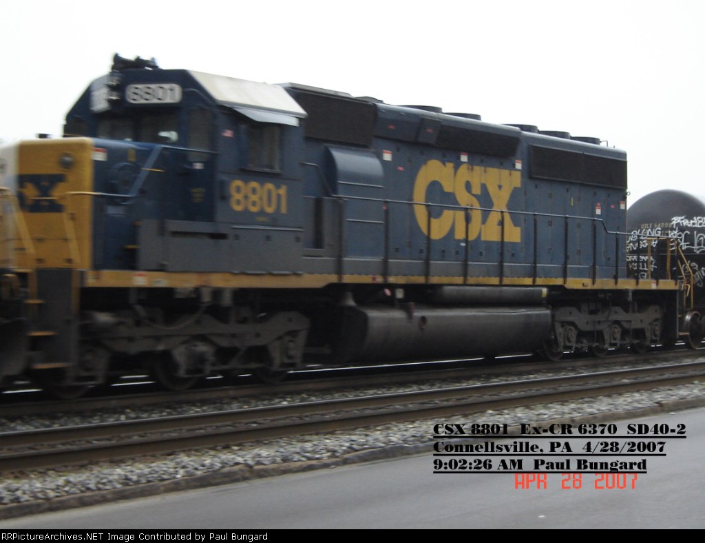 CSX 8801 Ex- CR 6370 SD40-2 April 28, 2007